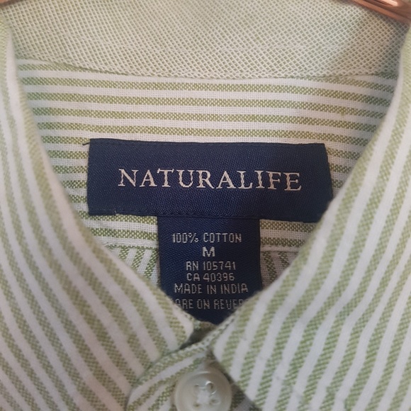 NATURAL LIFE | Shirts | Natural Life Green White Stripe Shirt Size M ...